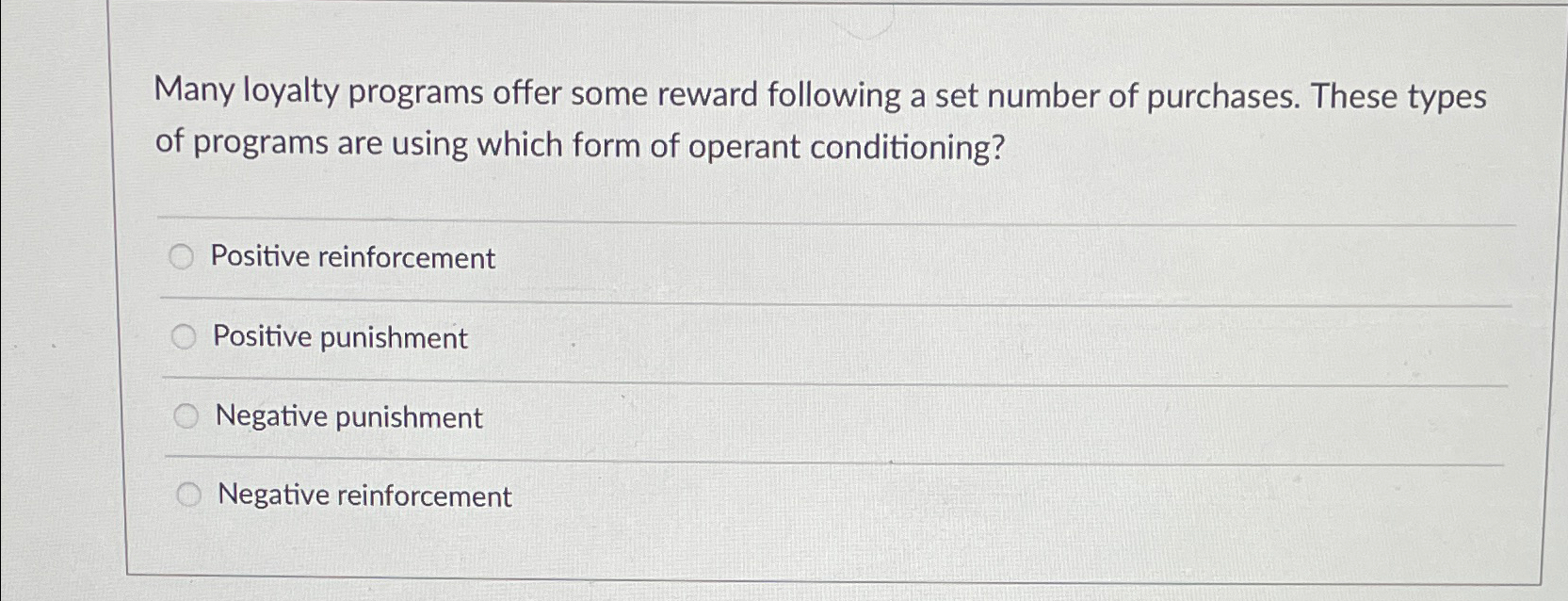 Solved Many loyalty programs offer some reward following a | Chegg.com
