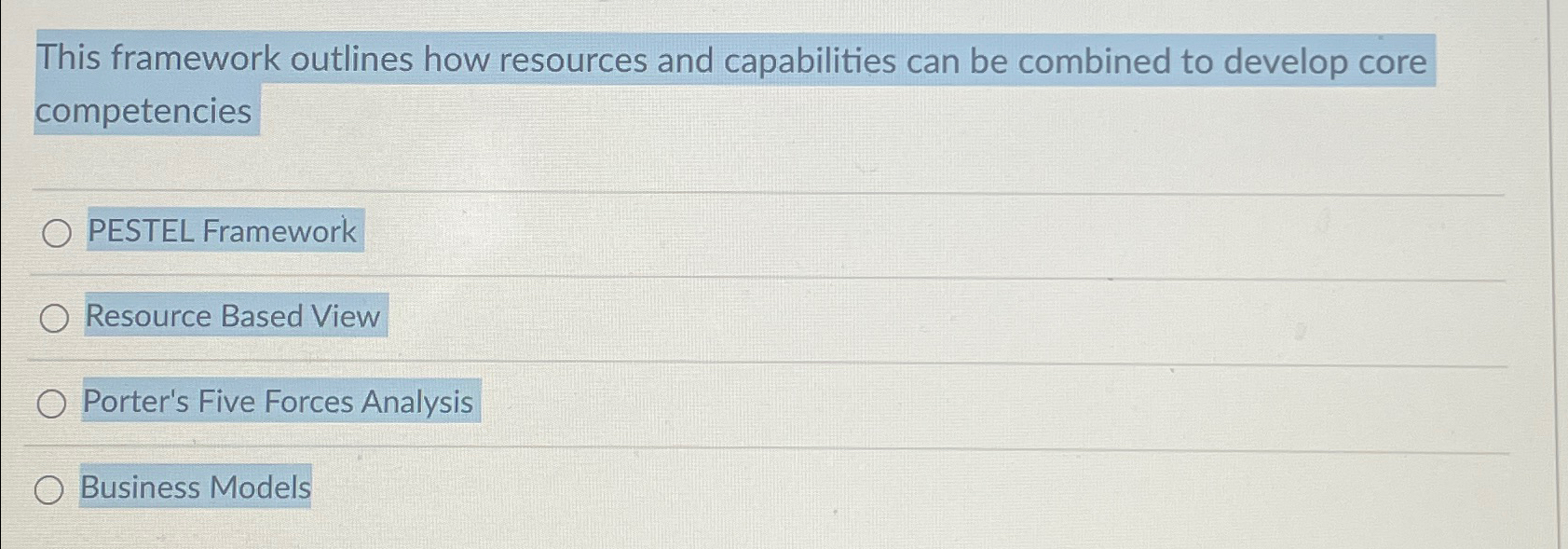 Solved This framework outlines how resources and | Chegg.com