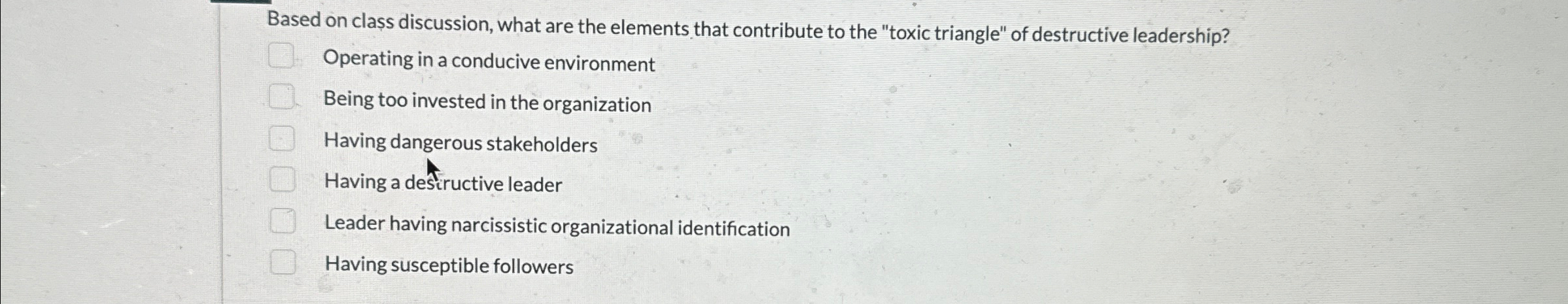 Solved Based on class discussion, what are the elements that | Chegg.com