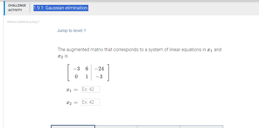Solved Jump to level 1The augmented matrix that corresponds | Chegg.com