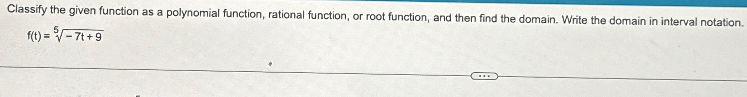 Solved Classify the given function as a polynomial function, | Chegg.com