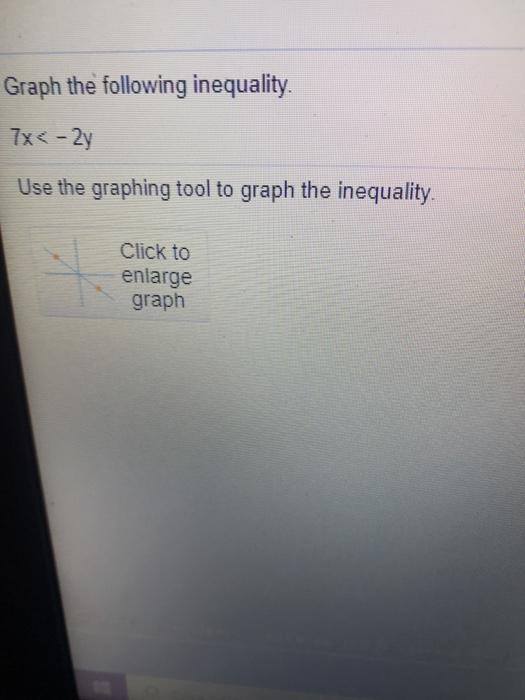 Solved Graph the following inequality. 7x - 2y Use the | Chegg.com