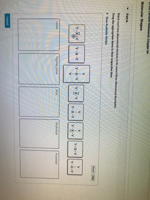 Solved Post Lecture Homework Chapter 04 Molecular Shapes | Chegg.com