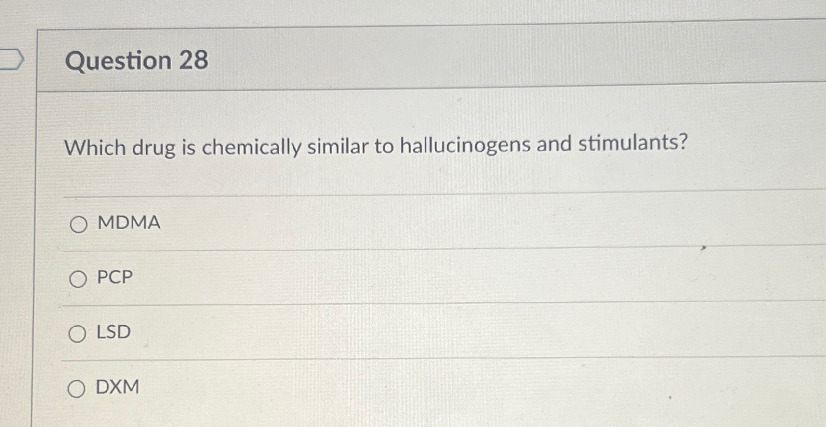Solved Question 28Which drug is chemically similar to | Chegg.com