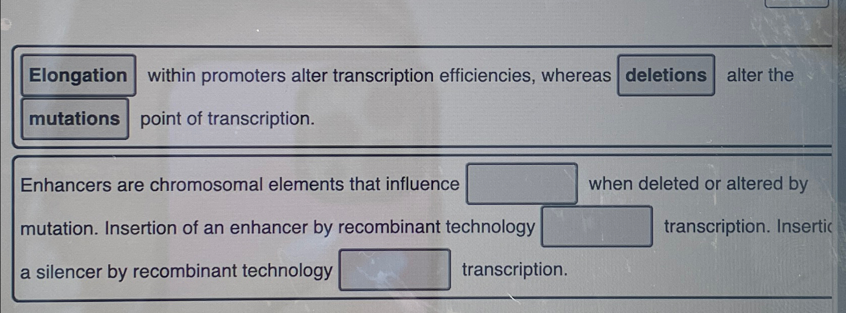 Solved Elongation within promoters alter transcription | Chegg.com