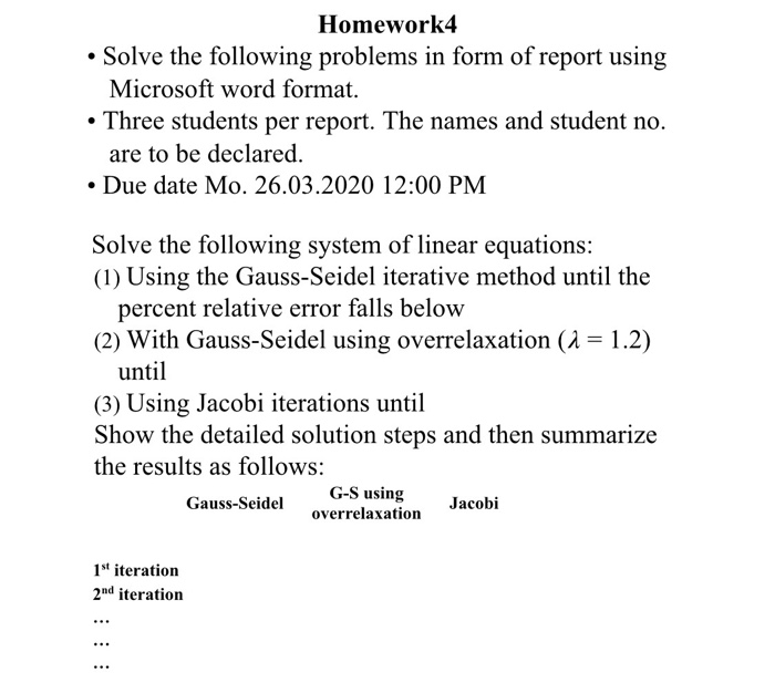 Solved Homework3 • Solve the following problems in form of | Chegg.com