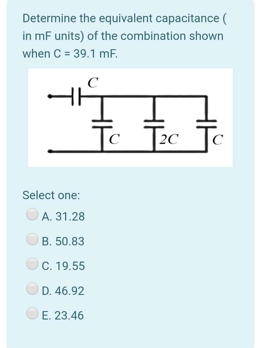 Solved Determine the equivalent capacitance in mF units) of | Chegg.com