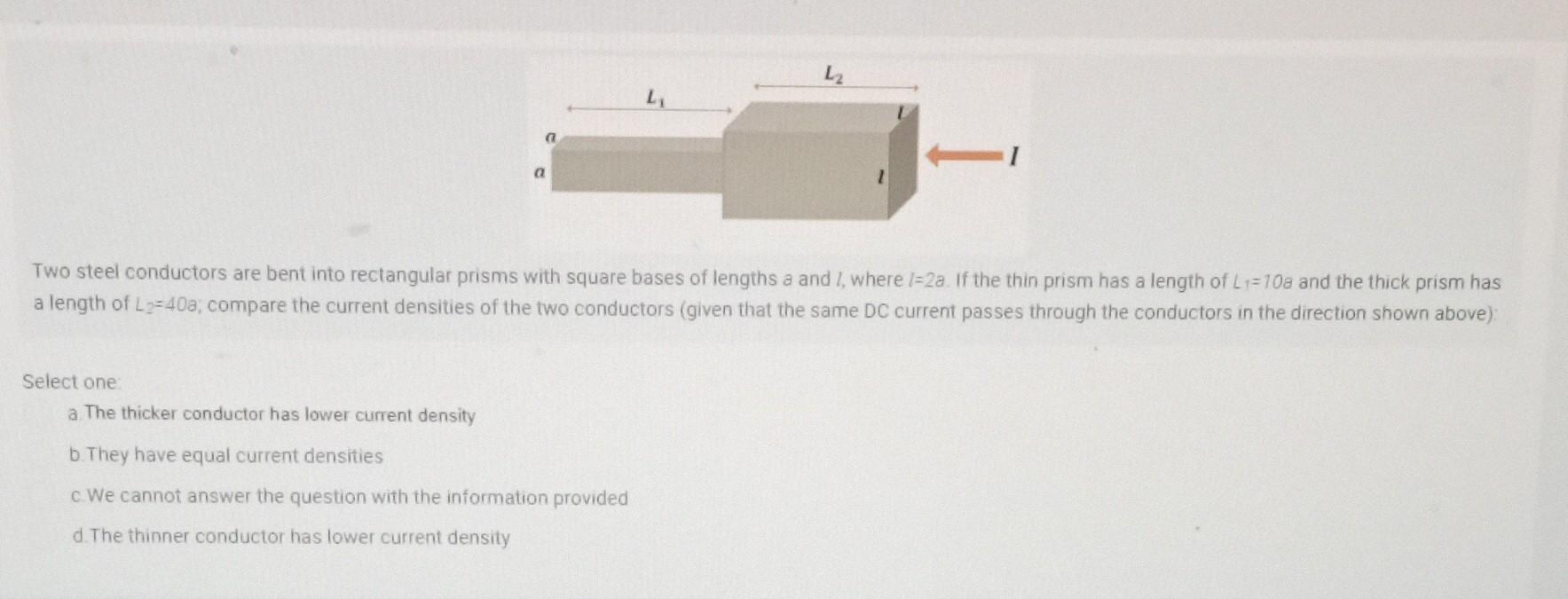 Solved Two steel conductors are bent into rectangular prisms | Chegg.com