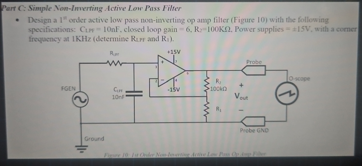 Solved Part C: Simple Non-Inverting Active Low Pass | Chegg.com