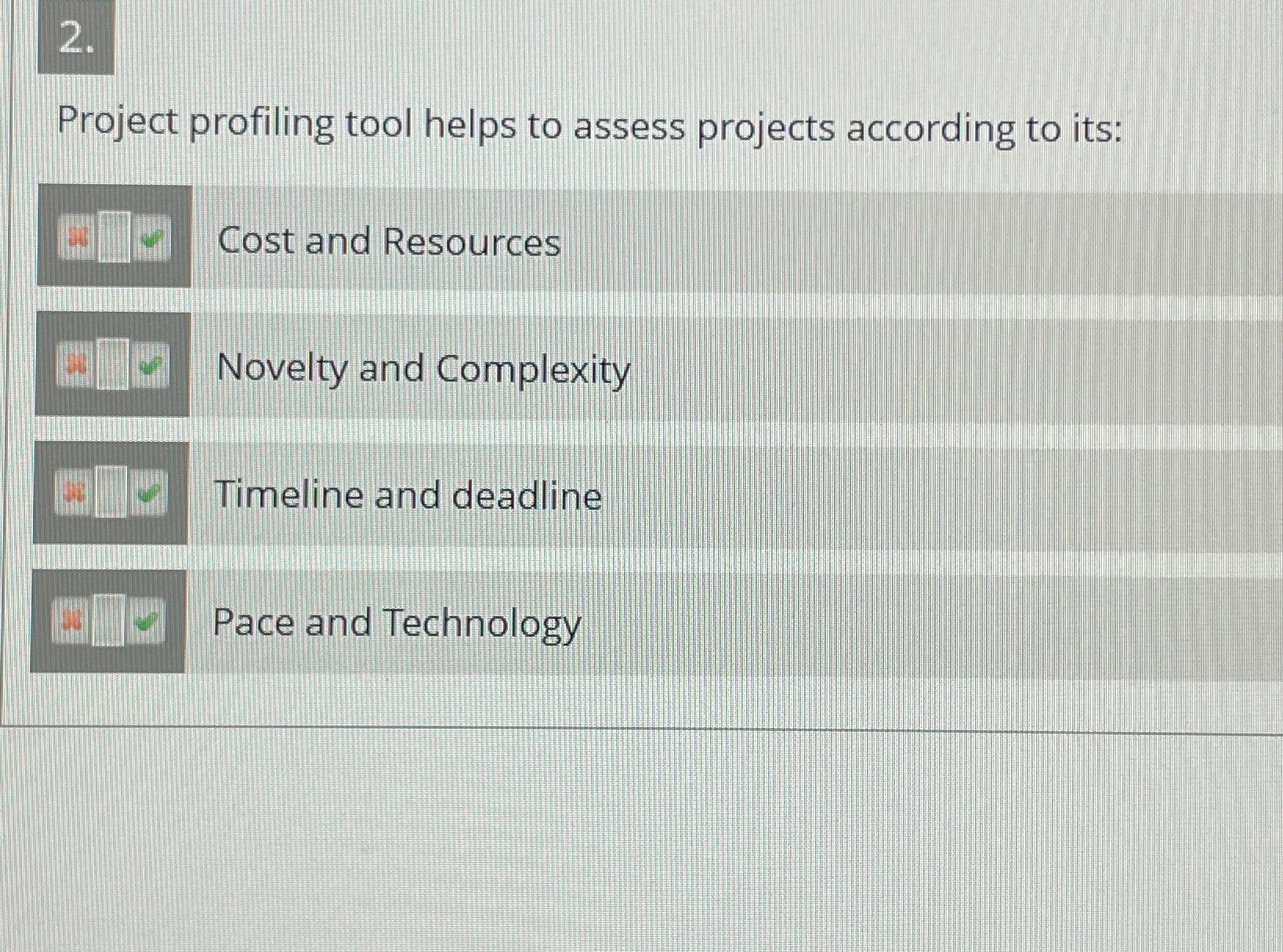 Solved Project profiling tool helps to assess projects | Chegg.com