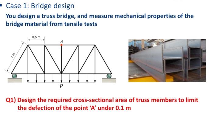 Solved Case 1: Bridge design You design a truss bridge, and | Chegg.com