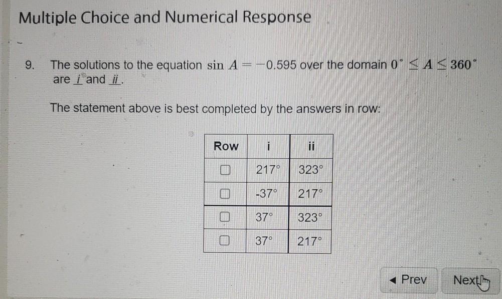 Solved Multiple Choice and Numerical Response 4. The point | Chegg.com