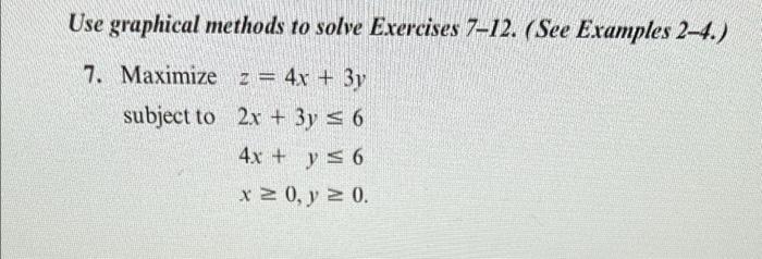 Solved Use graphical methods to solve Exercises 7–12. (See | Chegg.com
