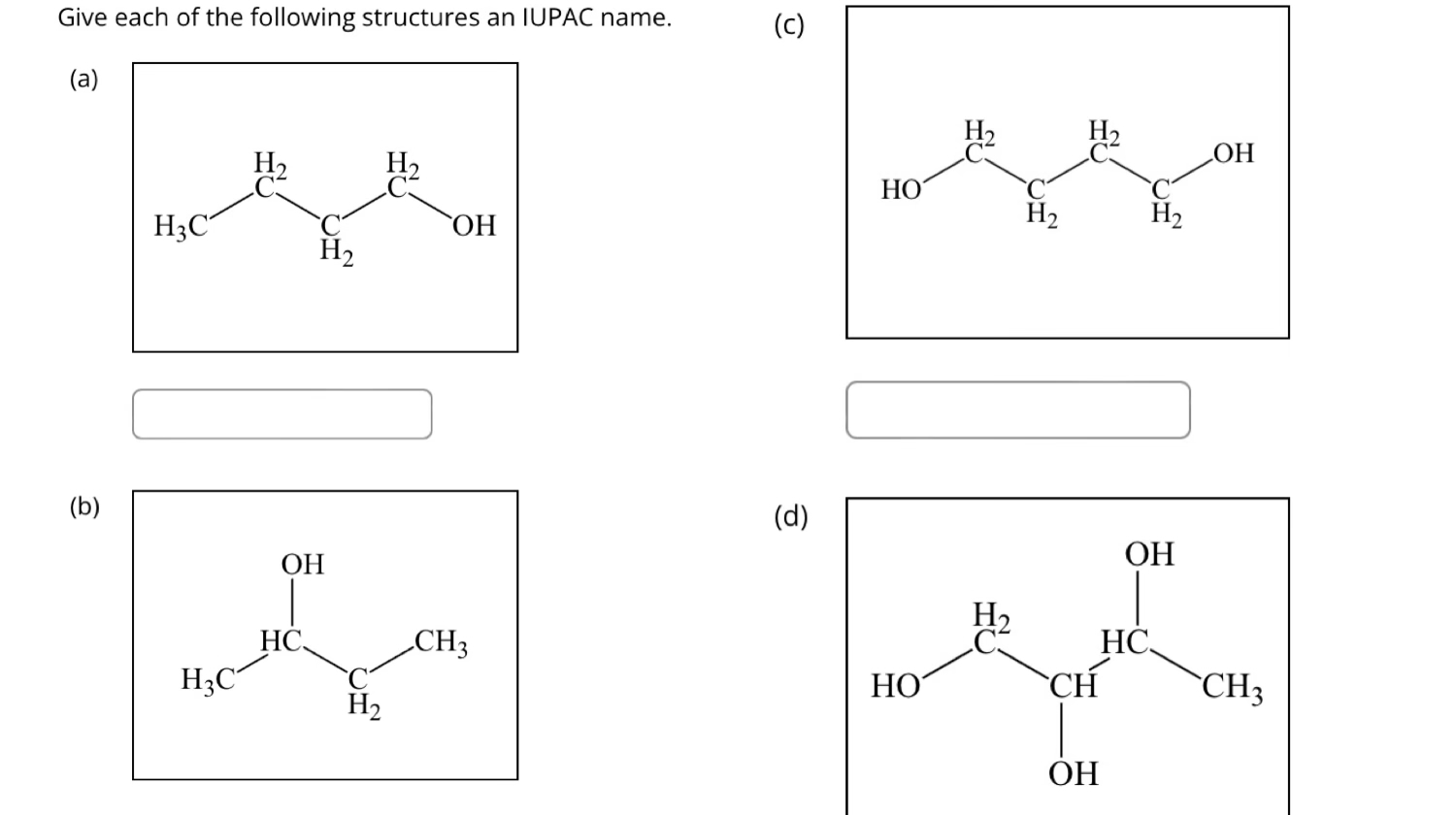 Solved Give each of the following structures an IUPAC | Chegg.com