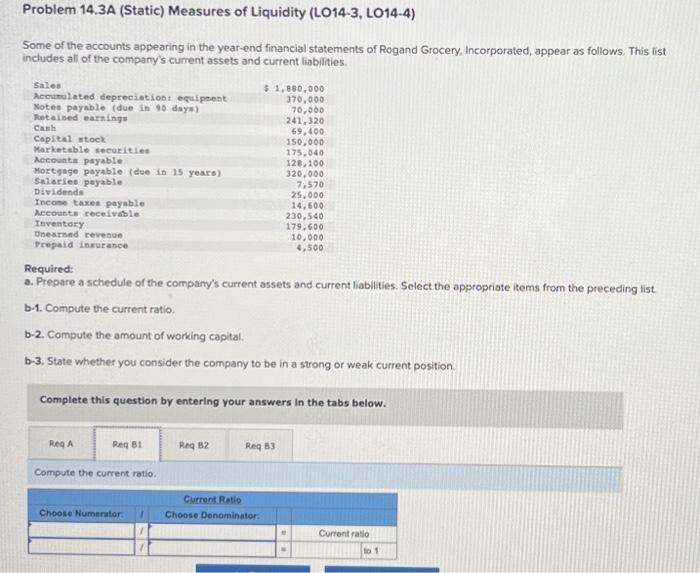 Solved Problem 14.3A (Static) Measures of Liquidity | Chegg.com