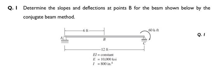 Solved Q.1 Determine the slopes and deflections at points B | Chegg.com
