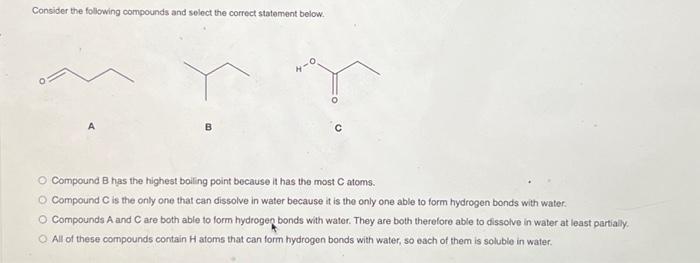Solved ??????Consider the following compounds and select the | Chegg.com