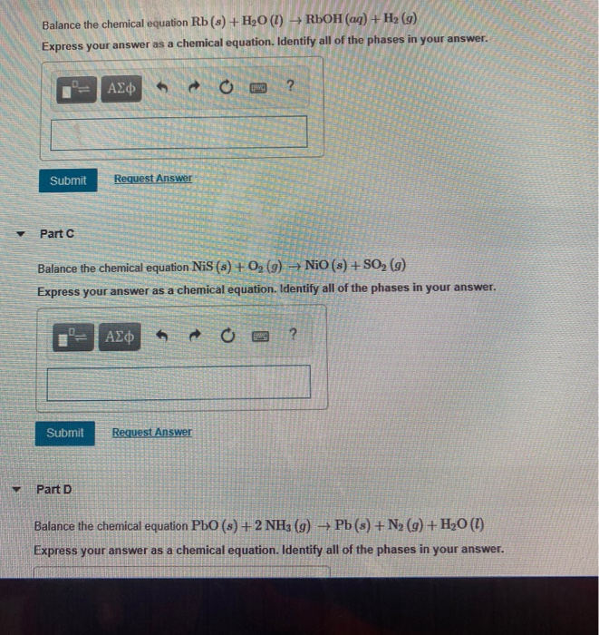 Solved Balance the chemical equation Rb(s) + H2O () RUOH(aq) | Chegg.com
