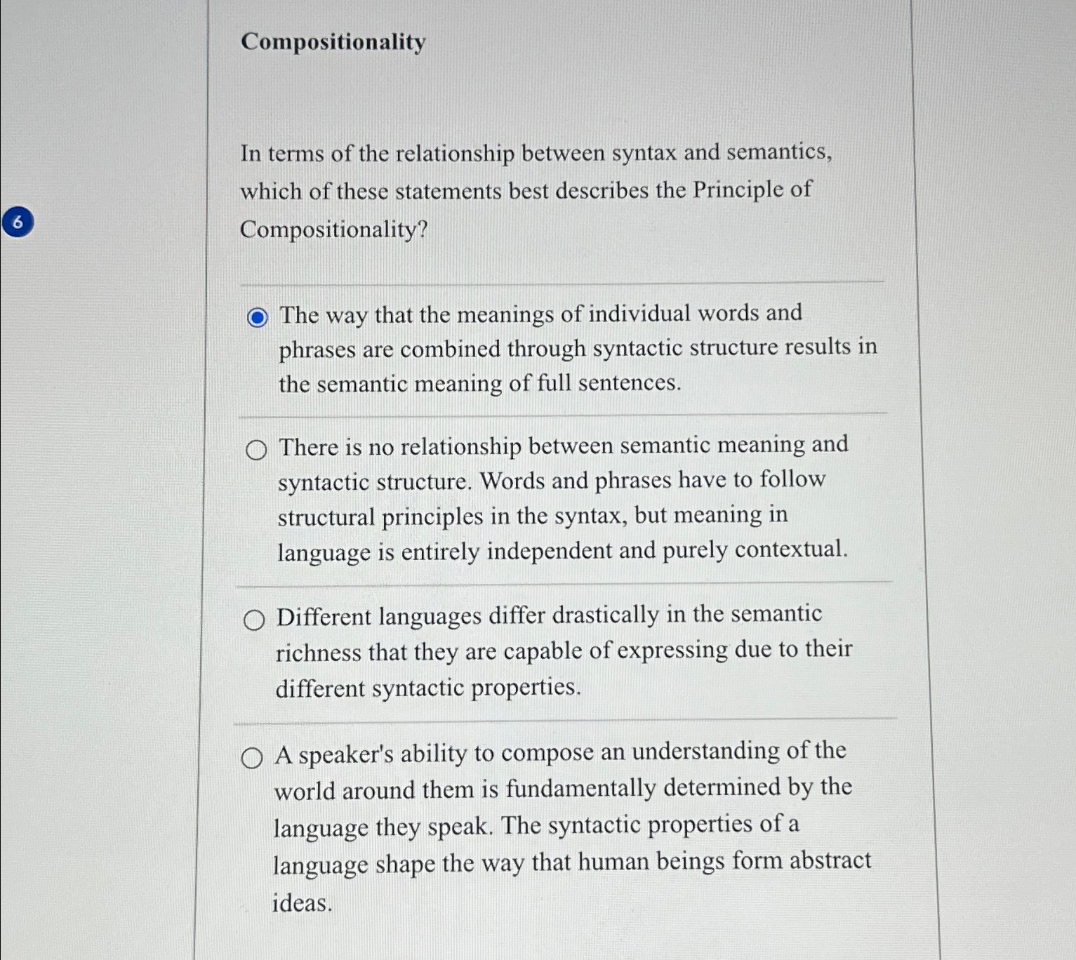 Solved CompositionalityIn terms of the relationship between | Chegg.com