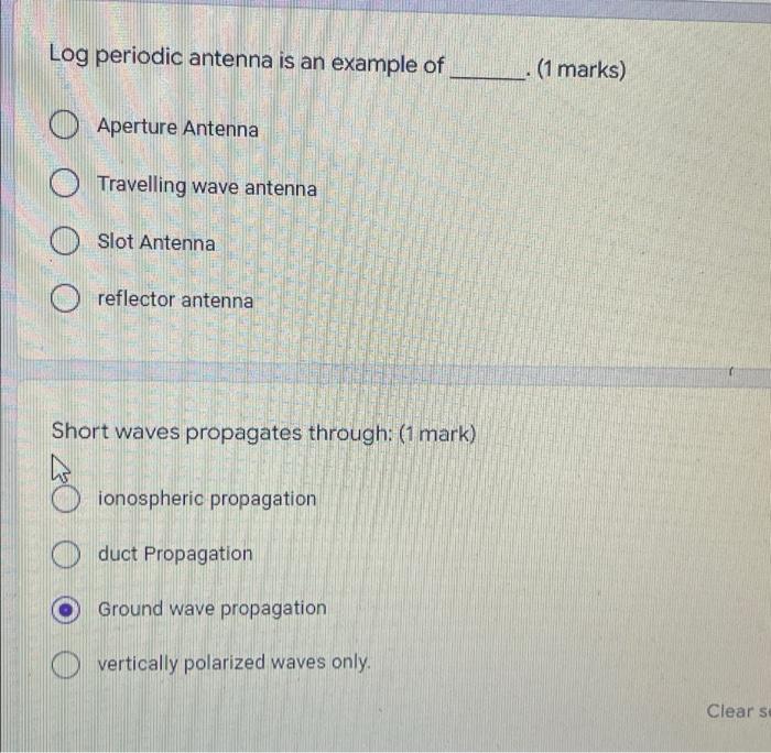 Solved Log periodic antenna is an example of Aperture | Chegg.com