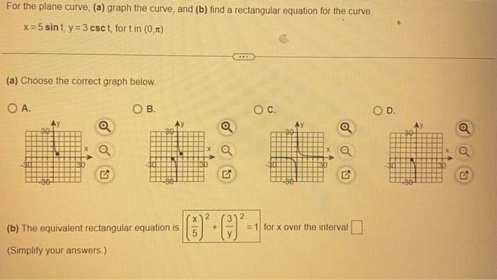 Solved For the plane curve, (a) graph the curve, and (b) | Chegg.com