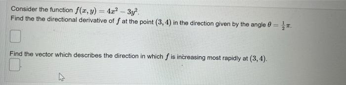 Solved Consider the function f(x,y)=4x2−3y2. Find the the | Chegg.com