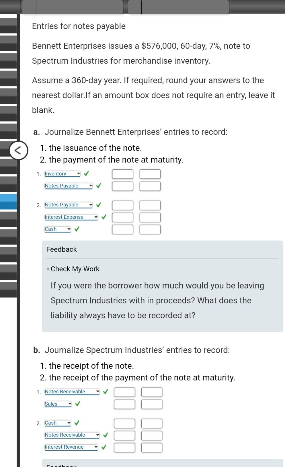 Solved Entries for notes payable Bennett Enterprises issues | Chegg.com