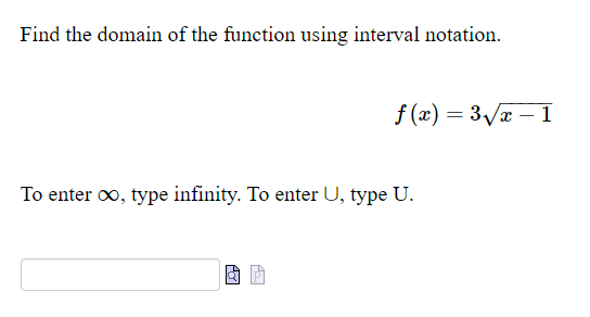 Solved Find the domain of the function using interval | Chegg.com