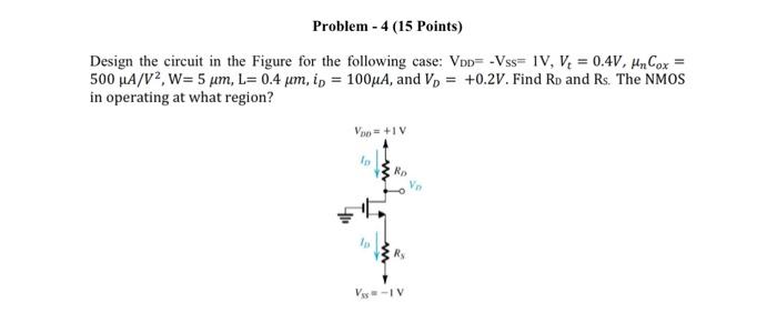 Solved Design the circuit in the Figure for the following | Chegg.com
