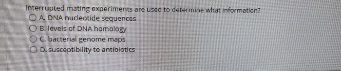 Solved Interrupted mating experiments are used to determine | Chegg.com