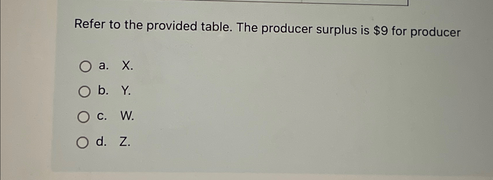 Solved Refer to the provided table. The producer surplus is | Chegg.com Solved Refer to the provided table. The producer surplus is | Chegg.com