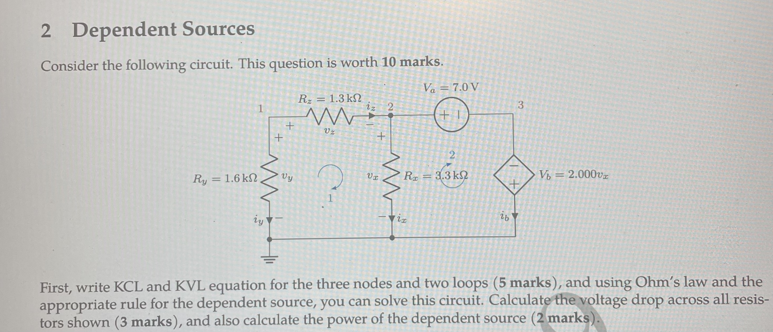 Solved 2 ﻿Dependent SourcesConsider the following circuit. | Chegg.com