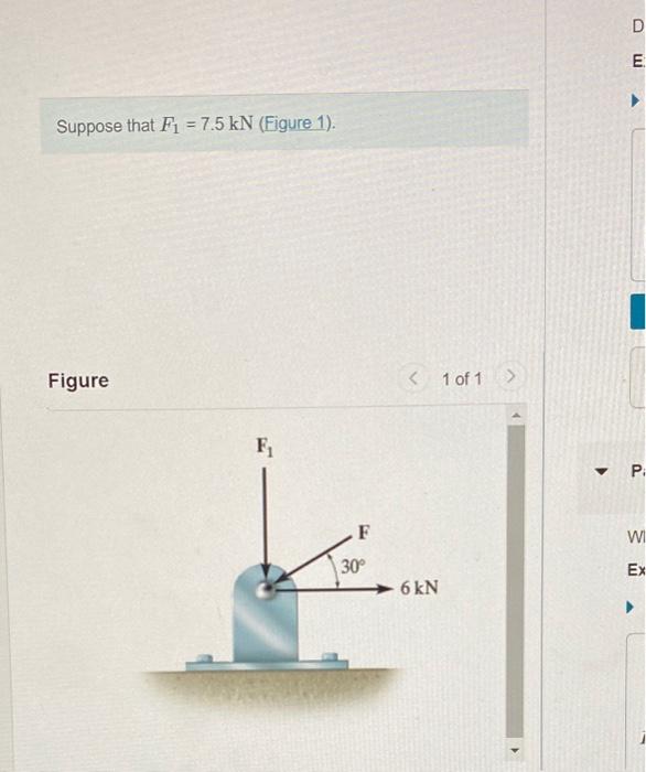 Solved Suppose that F1=7.5kN (Figure 1). FigureDetermine the | Chegg.com