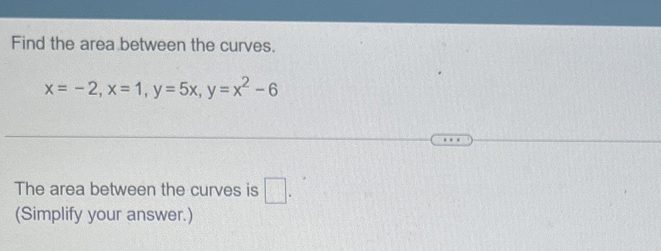Solved Find the area between the | Chegg.com