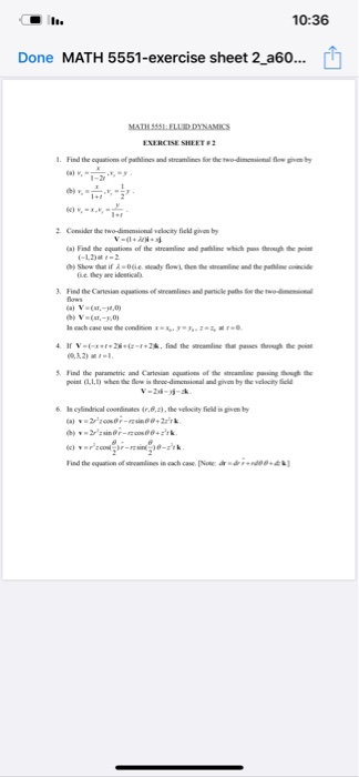 Solved 1036 Done Math 5551 Exercise Sheet 2a60 17
