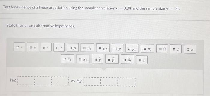 Solved Test for evidence of a linear association using the | Chegg.com