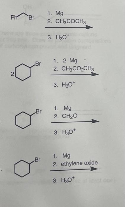 Solved 1. Mg 2. CH3COCH3 3. H3O+ 1. 2Mg 2. CH3CO2CH3 3. H3O+ | Chegg.com