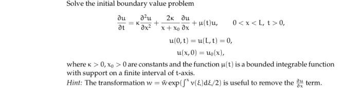 Solved Solve the initial boundary value problem | Chegg.com