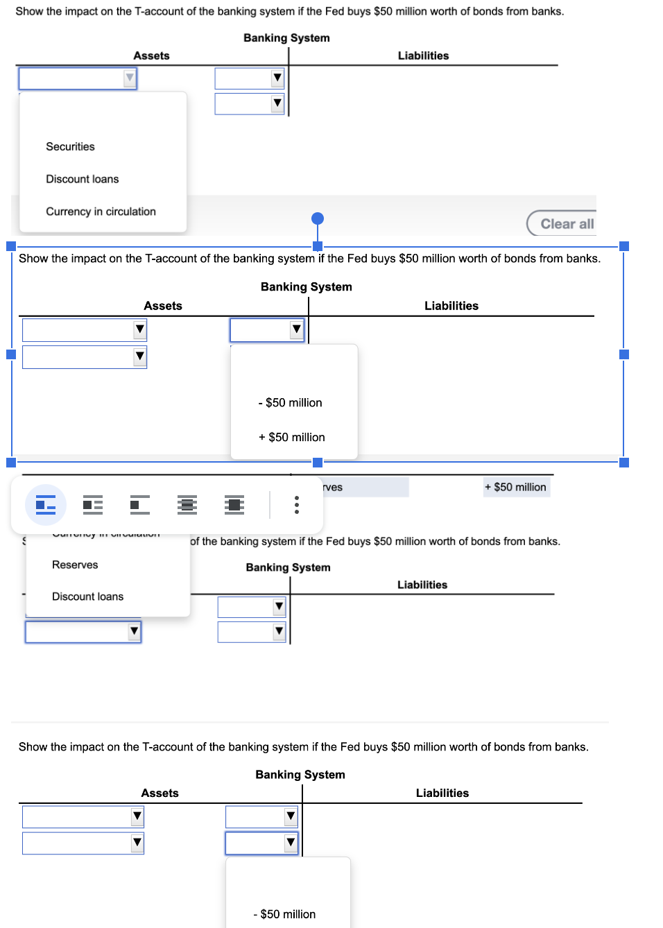 Solved Show the impact on the T-account of the banking | Chegg.com