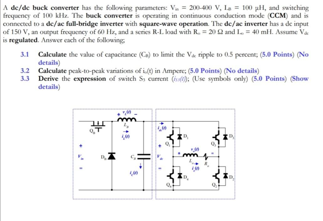 Solved A dc/dc buck converter has the following parameters: | Chegg.com