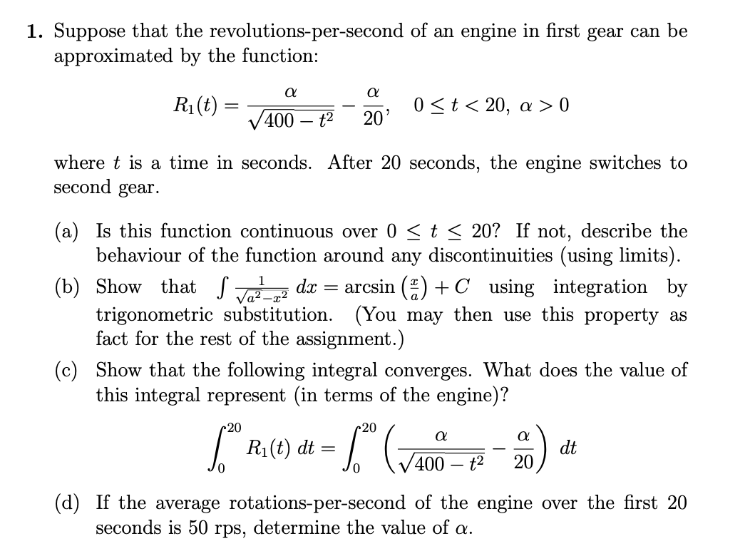 Suppose that the revolutions-per-second of an engine | Chegg.com