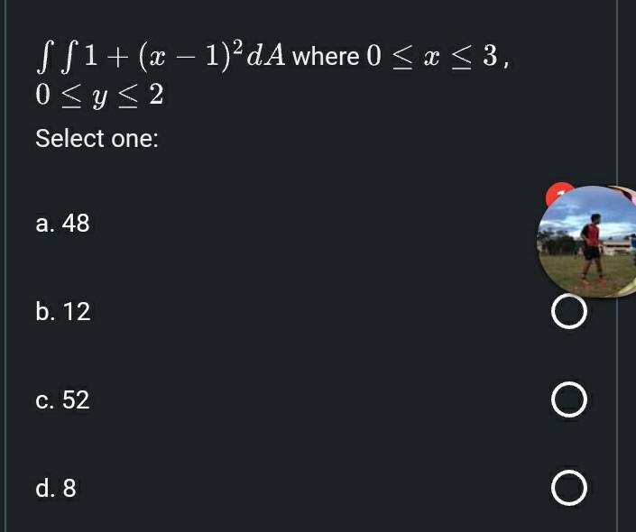 Solved S 1+ (x 1)2dA where 0