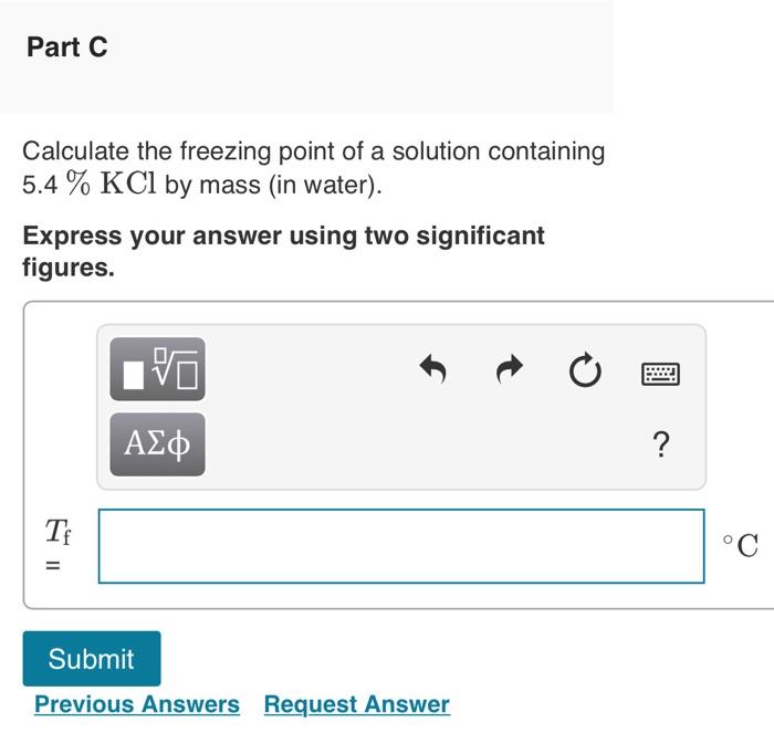 Solved Calculate the freezing point and boiling point in | Chegg.com
