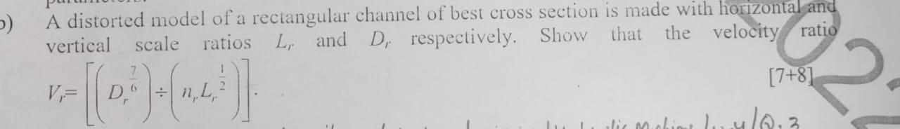 Solved A distorted model of a rectangular channel of best | Chegg.com