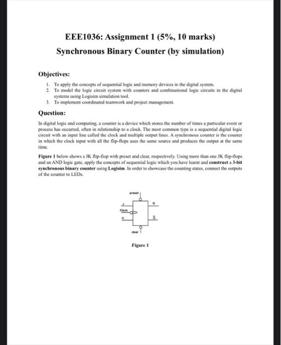 Solved EEE1036: Assignment 1 (5\%, 10 marks) Synchronous | Chegg.com
