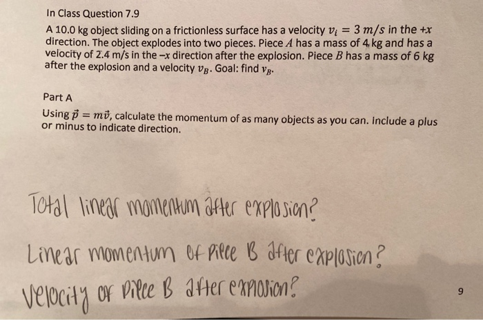 Solved In Class Question 7.9 A 10.0 kg object sliding on a | Chegg.com