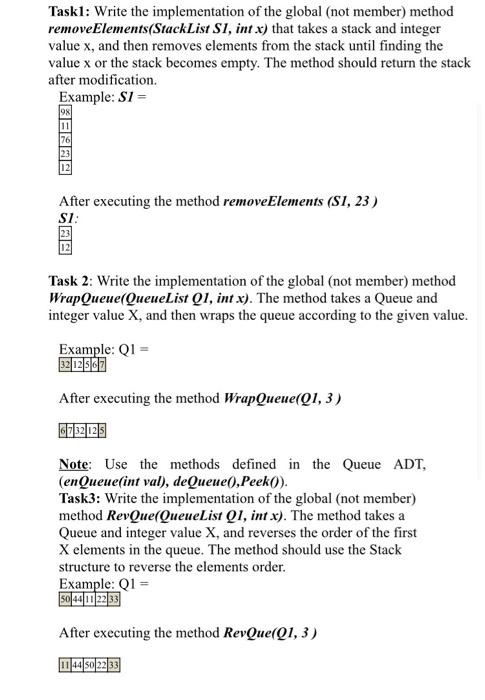 Taskl: Write the implementation of the global (not | Chegg.com