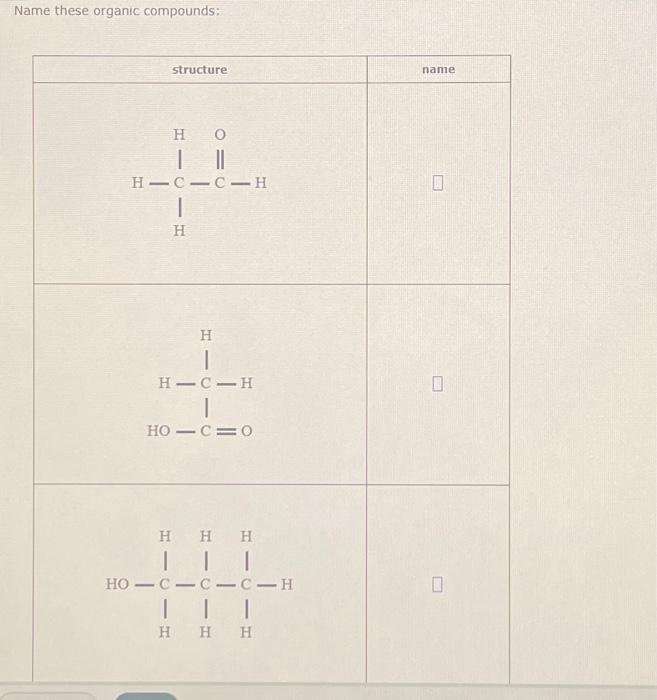Solved Name these organic compounds: | Chegg.com