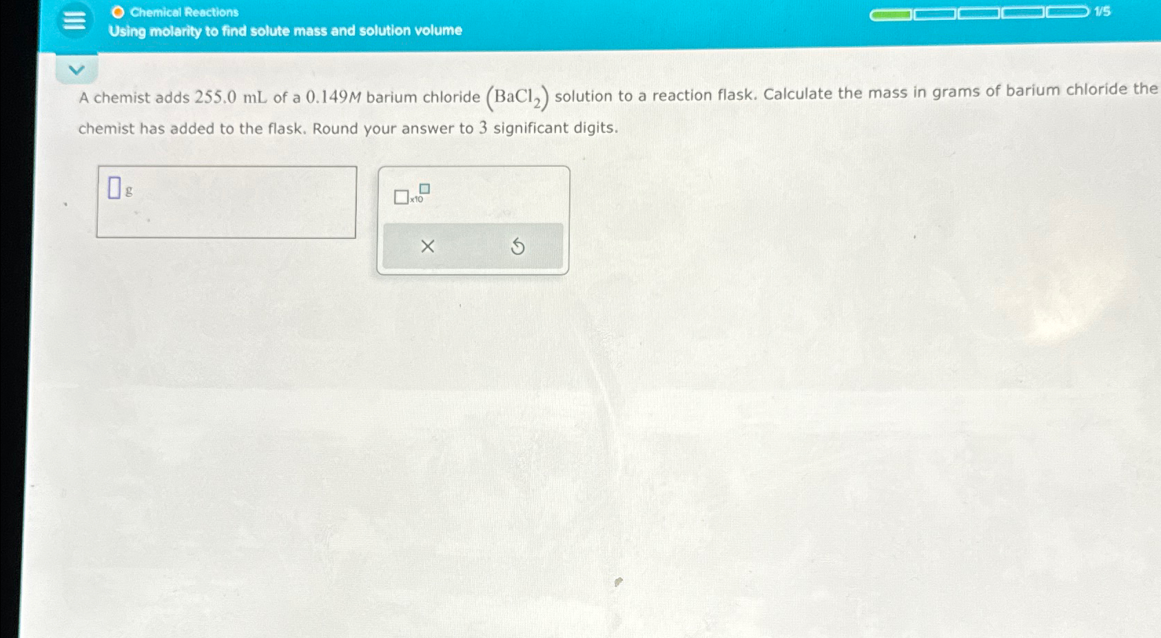 Solved Chemical ReactionsUsing molarity to find solute mass | Chegg.com
