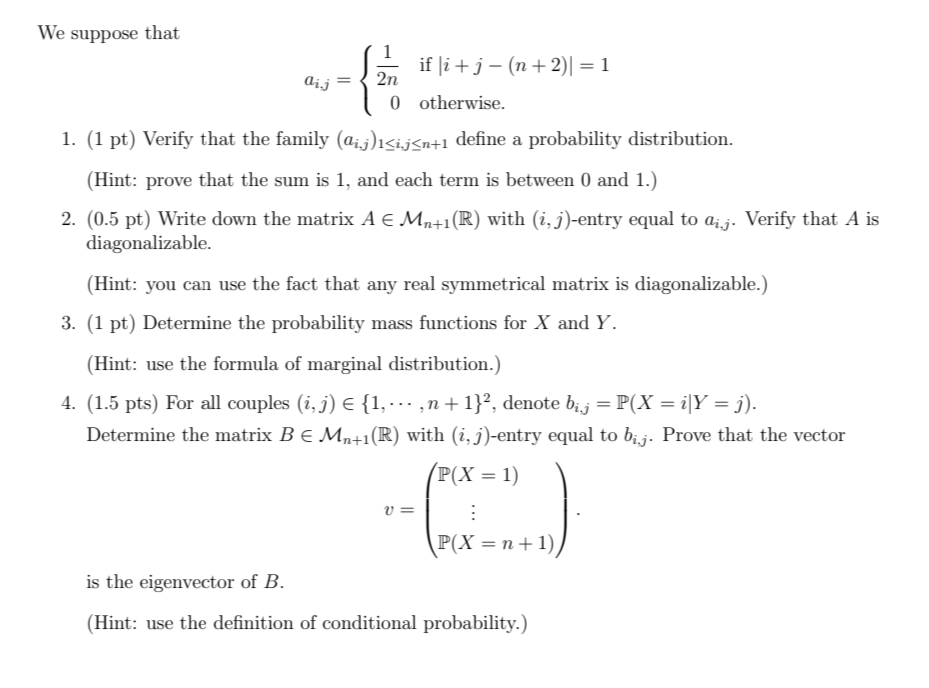 Solved Problem 2. Random vectors and matrices. (4 pts) Let | Chegg.com